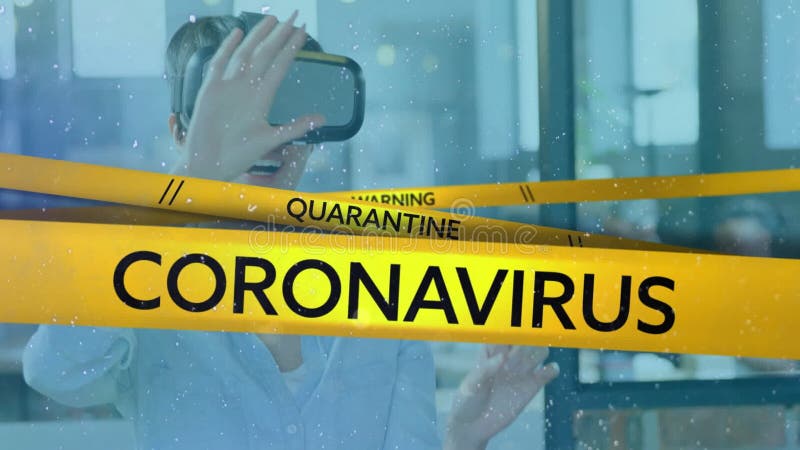 Animation of Warning Text and Bubbles Over Man Using Smartphone Stock ...