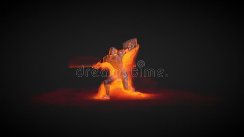 Animation of a Warrior Using Fire Magic Attack Stock Video - Video of ...