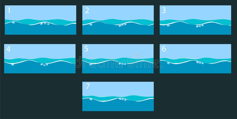 Animation water surface stock vector. Illustration of clip - 65709669