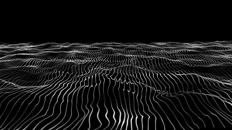 Animation of Wave Motion Black and White Abstract Background with Wavy ...