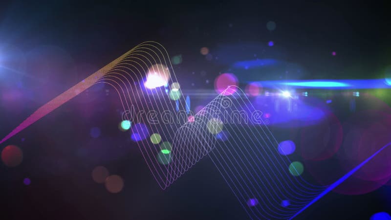 Animation of Wave Patterns and Lens Flares Moving Over Abstract ...