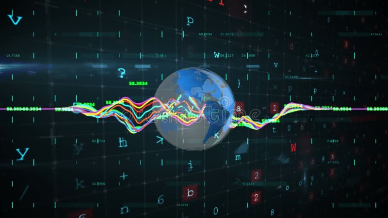 Animation of Waves, Graphs, Changing Letters, Globe and Access Denied ...