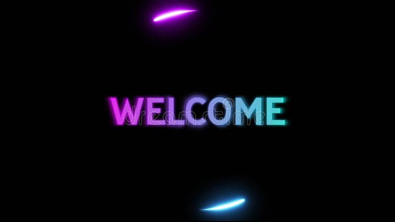 Animation of Welcome Text in White with Glowing Pink and Blue Loading ...