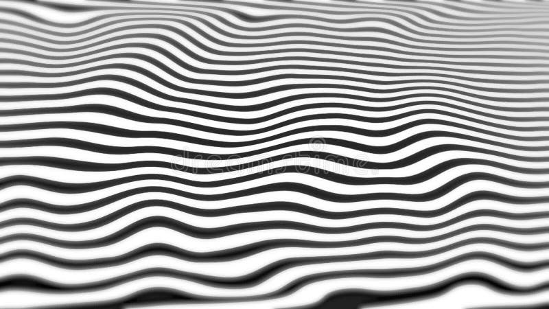 Animation of White and Black Distorted Lines Waving on Seamless Loop ...