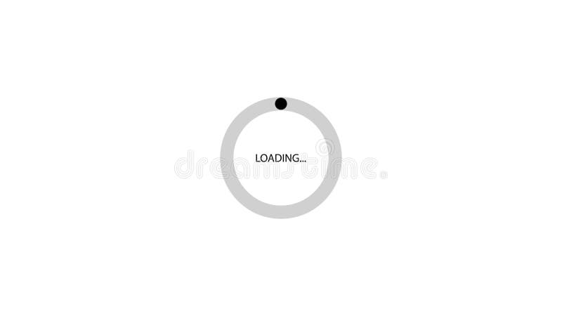 Animation White Circle with a Black Dot and the Word Loading. Stock ...