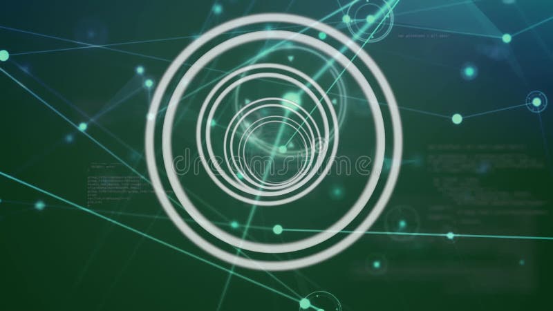 Animation of White Circles and Network of Connections on Green ...
