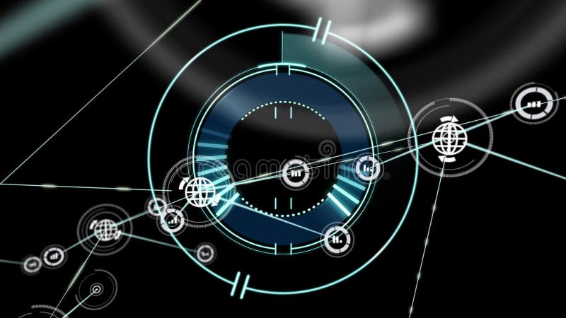 Animation of White Circles and Structures Spinning with Network of ...