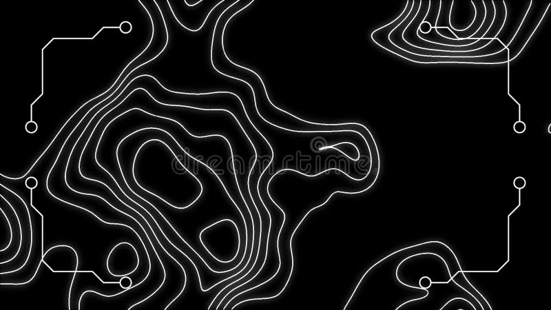 Animation of White Connections and White Contour Lines, Moving on Black ...