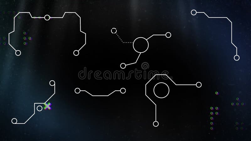 Animation of White Connections with Data Processing and White Dots on ...
