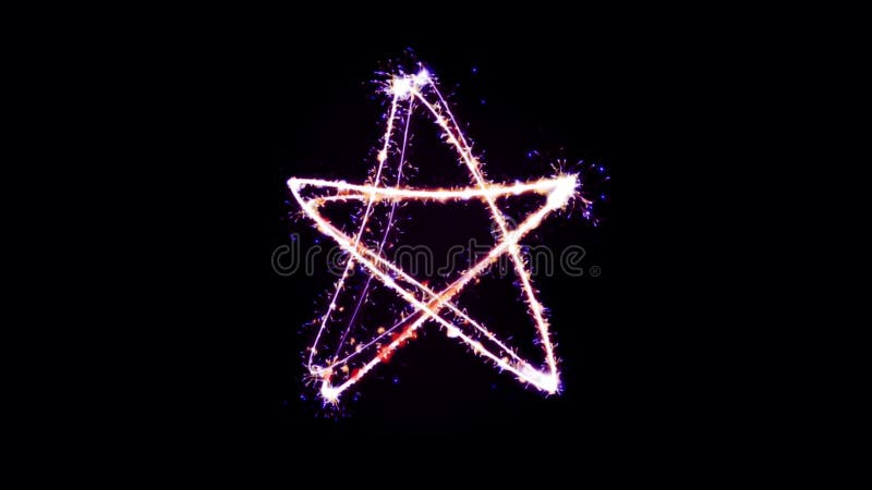 Animation White Light Sparkling Particles Shape Star on Black ...