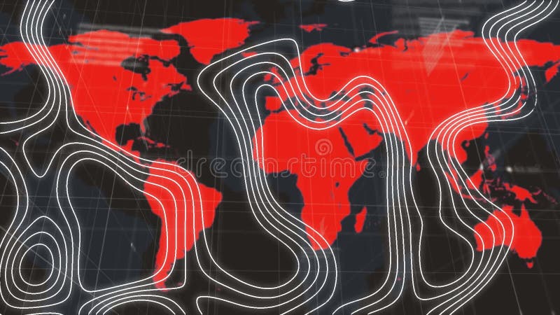 Animation of White Lines Over World Map Stock Footage - Video of global ...