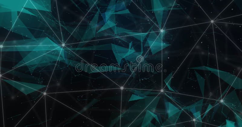 Animation of White Network Connections Over 3d Blue Network Structures ...