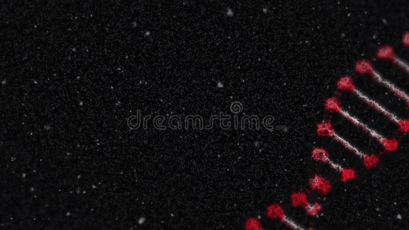 Animation of White Particles Falling Over Spinning Dna Structure ...