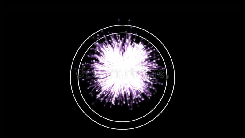 Animation of White Rings Over Pink Firework Exploding on Black ...