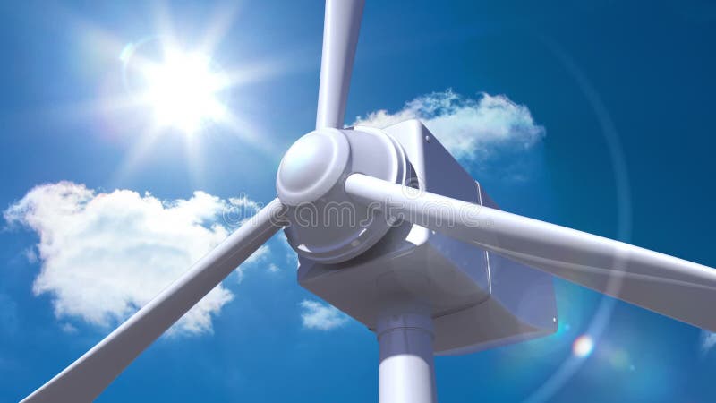 Animation of wind turbine stock footage. Video of power - 66674964