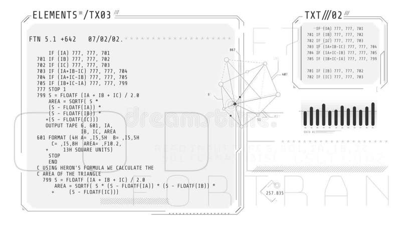 Abstract HUD Interface with Code and Infographics. Stock Footage ...