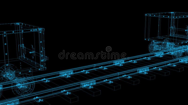 Wire Frame Mining Cart with Stone Stock Footage - Video of train ...