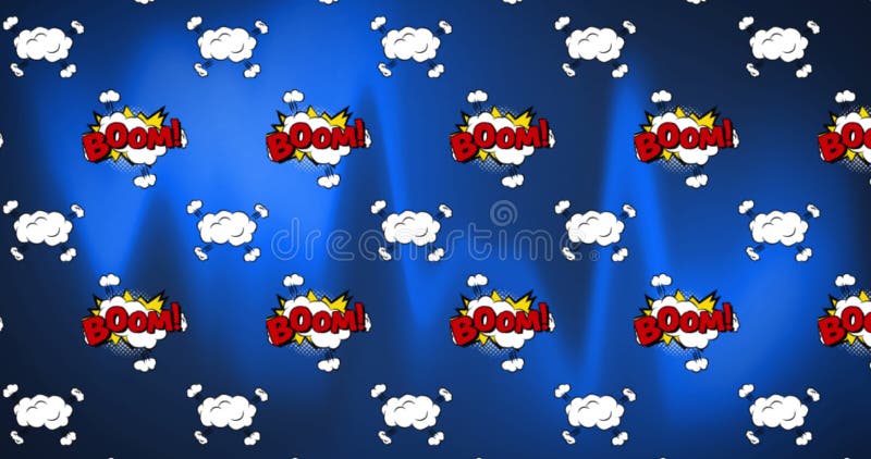 BOOM Word Retro Cartoon Comic Bubbles Popup Style Expressions. Stock ...