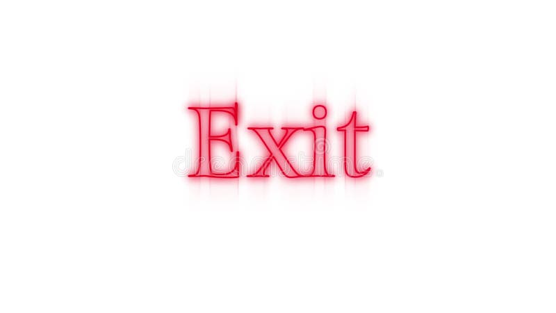 Exit Sign in Red Neon on White Background Stock Footage - Video of cool ...