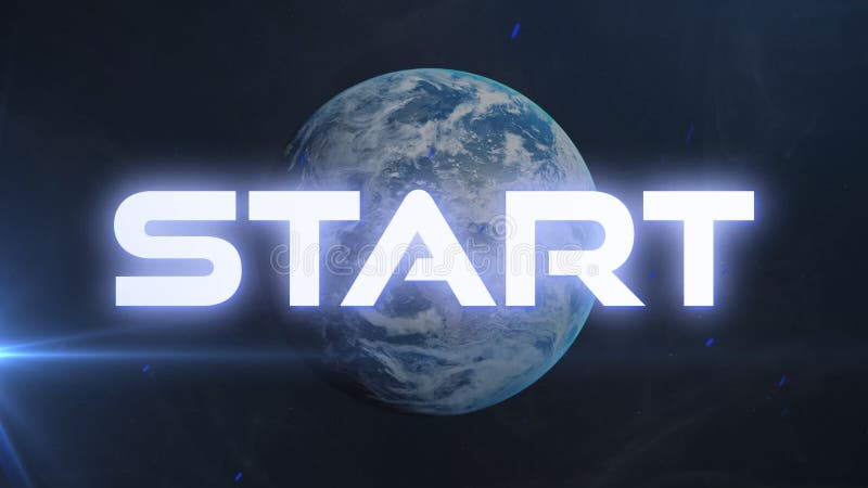 Animation of Word Start Over Spinning Globe with Glowing Light Stock ...