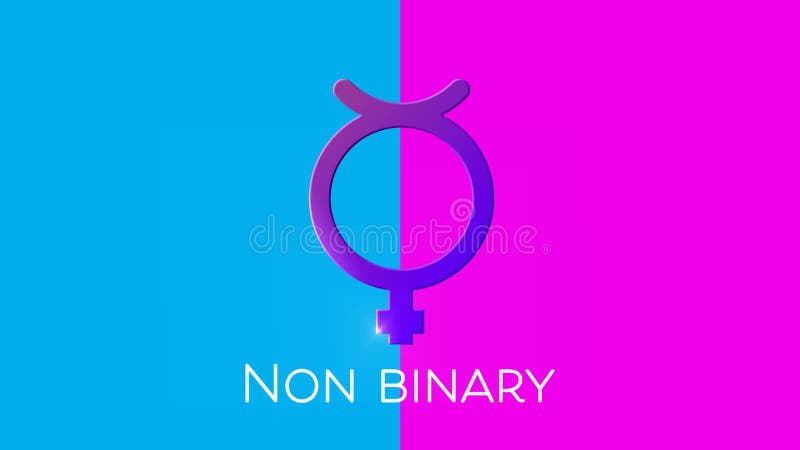Non Binary Text and Symbol on Pink and Blue Background Stock Footage ...