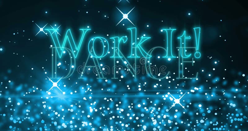 Animation of Work it Dance Over Digital Space with Neon Lights and ...