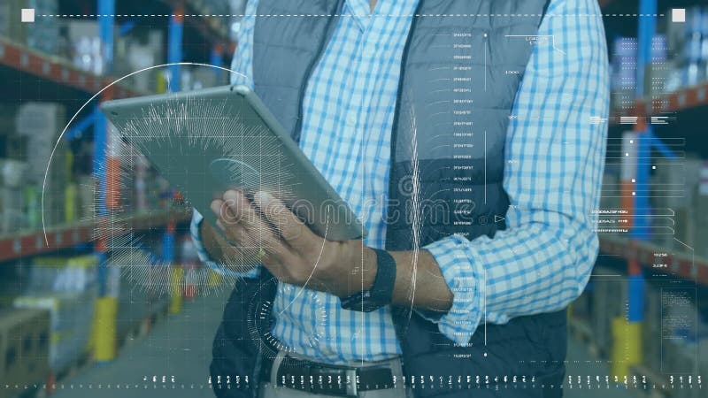 Animation of Scope Scanning and Data Processing Over Male Hacker Stock ... Animation of Scope Scanning and Data Processing Over Male Hacker Stock ...