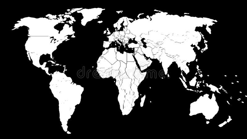 Animation of a World Map on Green Screen. Scrolling from Left To Right ...