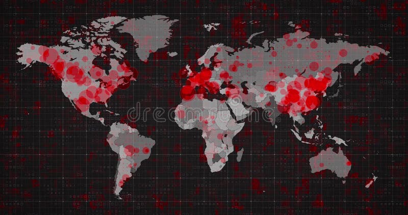 Animation of the World Map and Countries Turning Red through Circles in ...