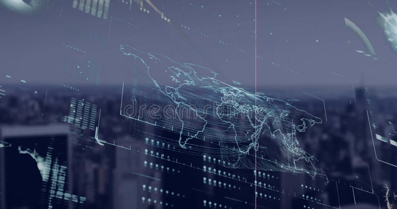 World Map Digital Background. Technology Dark Pixel Backdrop Stock ...