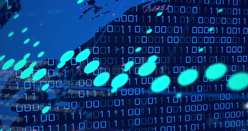 Animation Of World Map And Graph Over Binary Code Stock Video Video