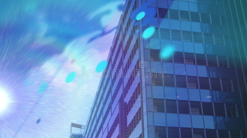 Animation of World Map, Graphs and Charts Processing Data Over Modern ...