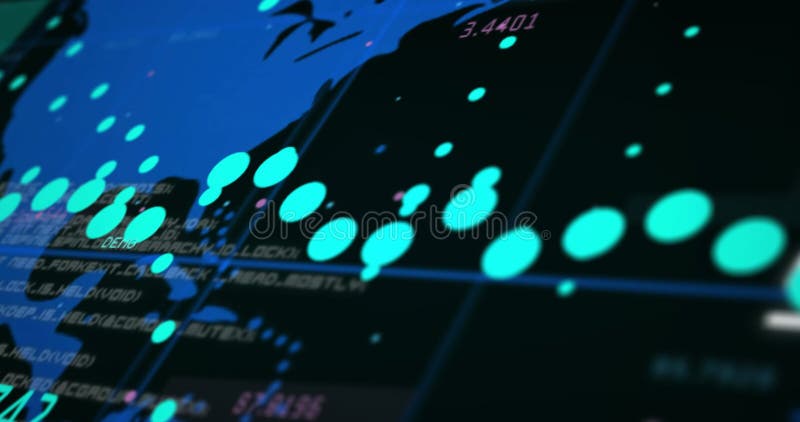 Animation of World Map Over Data Processing Stock Video - Video of network, digital: 378581915