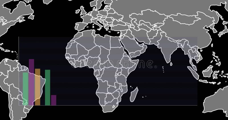 Animation of World Map Over Diagrams Stock Footage - Video of business ...