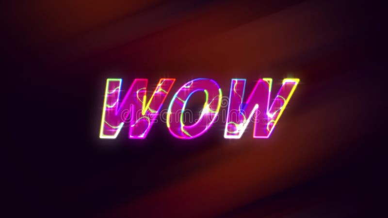 Animation of Wow Text Over Light Trails Background Stock Video - Video of internet, interface ...