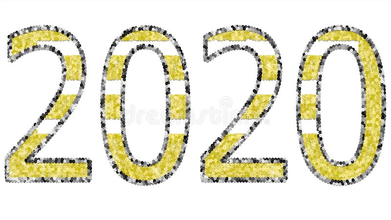 Animation 2020 Year Golden Grey Sequins Conceptual Number Combination ...