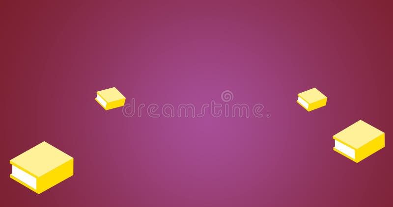 Animation of Yellow Books Floating on Maroon Background Stock Footage ...