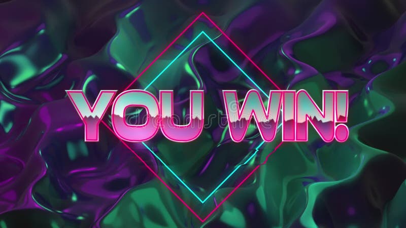 Animation of You Win in Digital Abstract Space Stock Footage - Video of ...