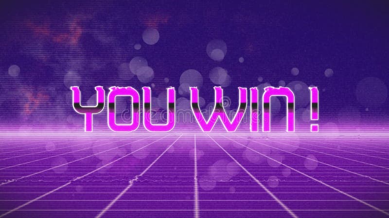 Animation of You Win and Exclamation Symbol and Grid Pattern Against ...