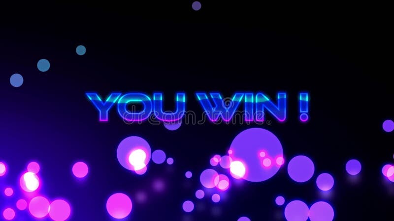 Animation of You Win Neon Text Over Spot Lights Stock Footage - Video ...