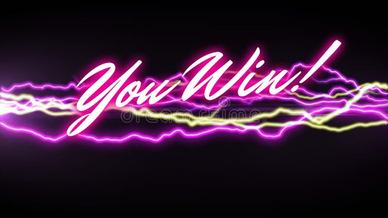 Animation of You Win Text and Neon Pattern on Black Background Stock ... Animation of You Win Text and Neon Pattern on Black Background Stock ...