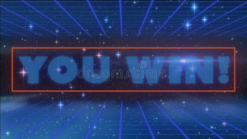 Animation of You Win Text Over Glowing Spots Background Stock Footage ...
