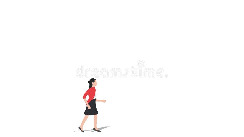 Animation of Young Woman Walking through from Left To Right. Loop ...