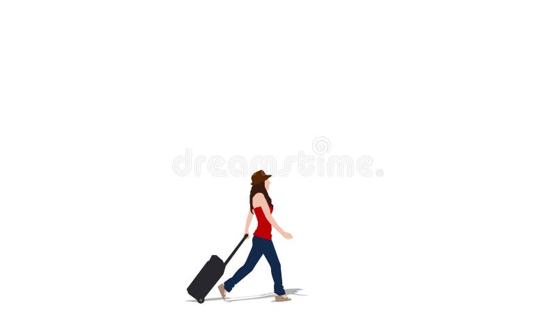 Animation of Young Woman Walking through from Left To Right. Loop ...