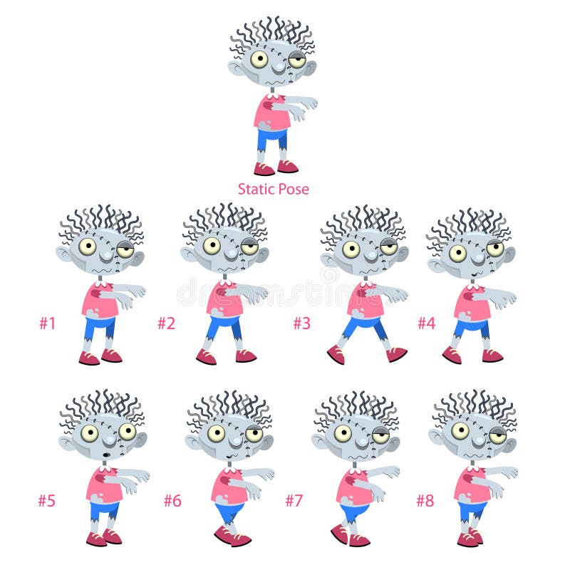 Animation of Zombie Walking. Stock Vector - Illustration of monster ...