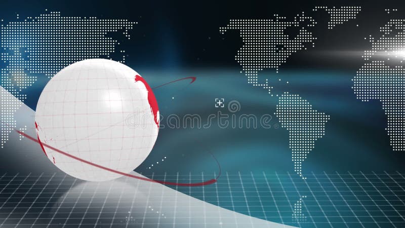 Animations of Spinning and World Map Over Dark Background Stock Video ...