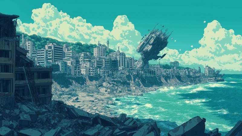 Anime Background for Apocalypse Wallpaper Stock Photo - Image of ...