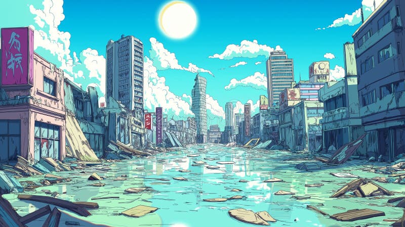 Anime Background for Apocalypse Wallpaper Stock Photo - Image of ...