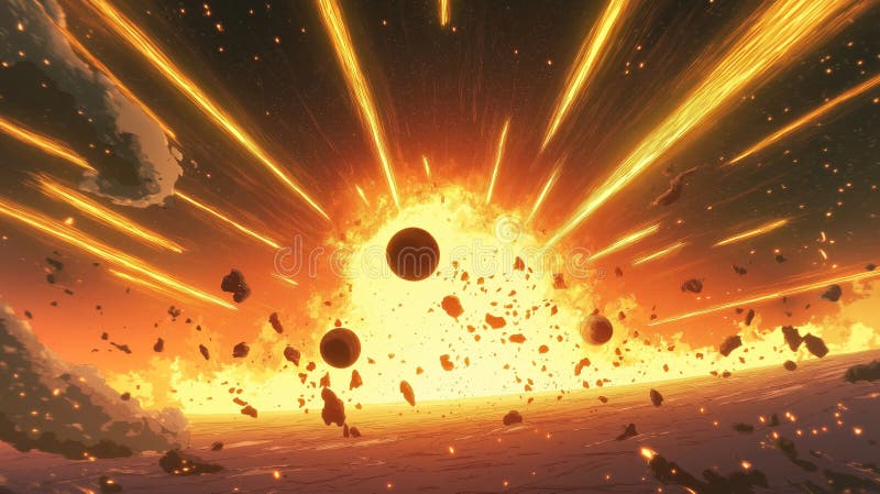 Anime Background of Explosion in Galaxy Stock Photo - Image of ...