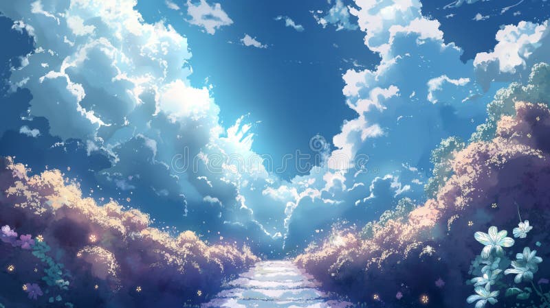 Anime background of heaven stock image. Image of space - 338959053